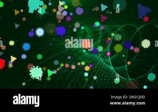 Medical illustration 2d, 3d animation background of cells, bacteria ...