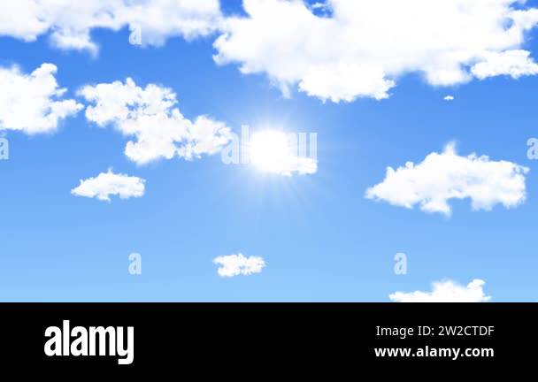 Beautiful Blue Sky with Clouds loop Animation background Green Screen ...