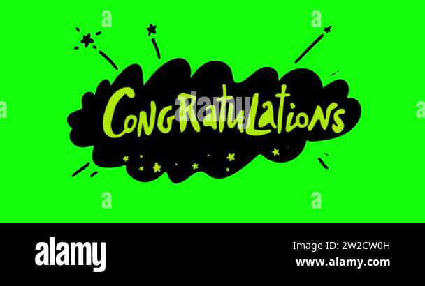 4K Motion Background - lettering CONGRATULATIONS. green screen animated ...