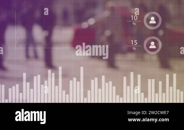 World Population Data Presentation Concept with Blur People Crowd and ...