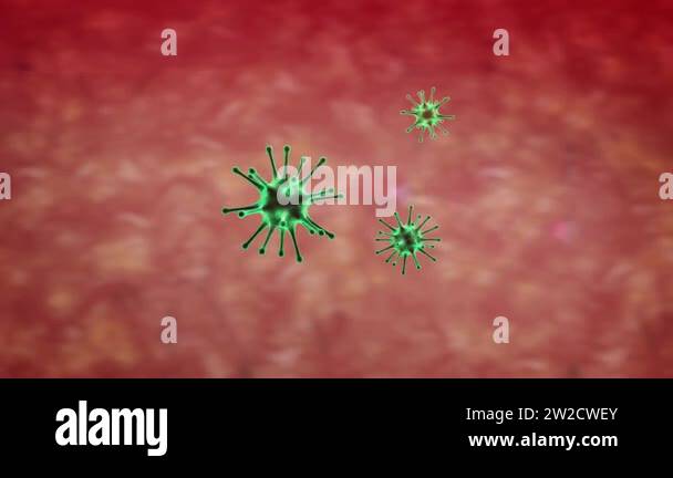 Virus inside the human body, Medical video background animation, model ...