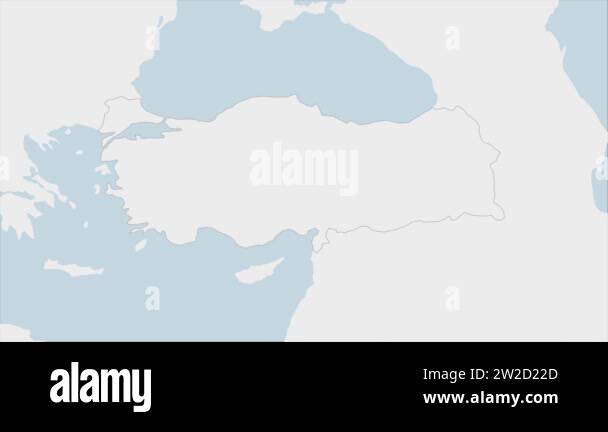 Turkey map highlighted in Turkey flag colors and pin of country capital ...