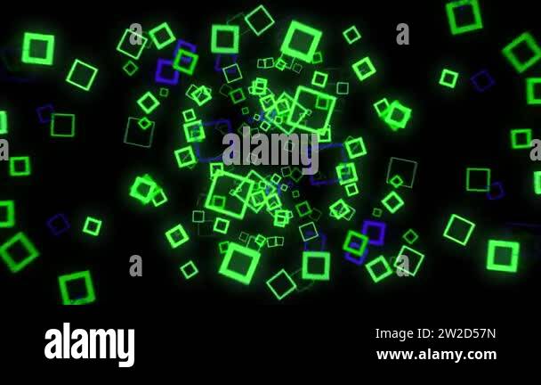 Futuristic background of cubic on black background. Animation. Neon ...