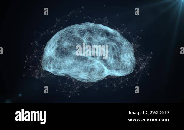 3d animation graphic design of brain in alpha background. Brain showing ...