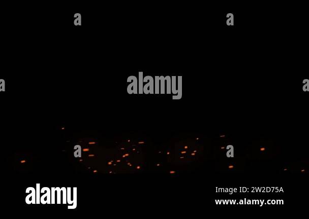 Full Hd glowing fire sparks VFX asset 10 seconds over black background ...