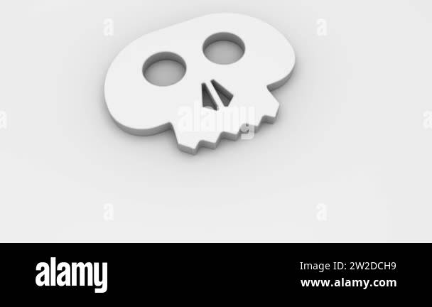 3D animation of the appearance of the skull, red viruses appear in the ...
