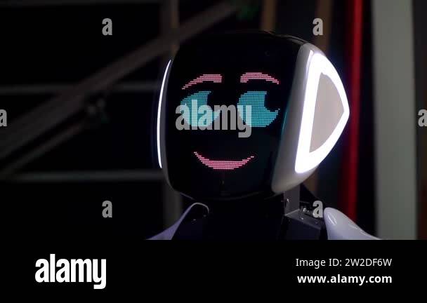 The robot shows emotions. Artificial Intelligence. Modern robotics. The ...