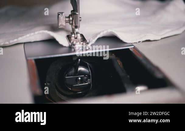 Mechanism of Operation of the Sewing Machine. Shuttle Hook System. Slow ...