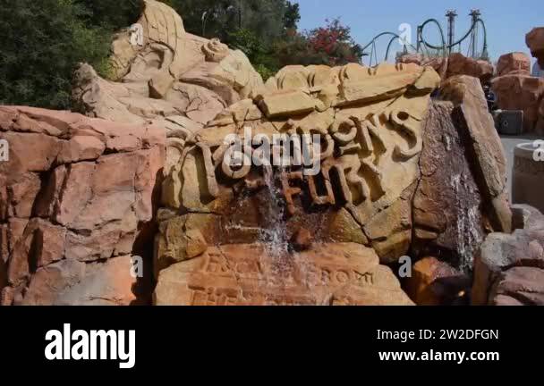 Orlando, Florida, March 06, 2020. Poseidons Fury sign and The ...