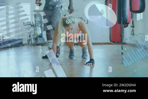 Animation of digital interface with statistics recording and data ...