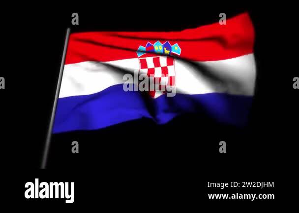 Croatia flag , Realistic 3D animation of waving flag. Croatia flag ...