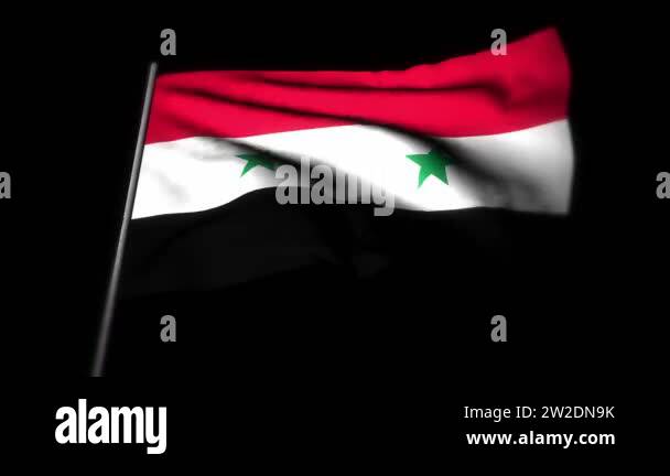 Syria flag , Realistic 3D animation of waving flag. Syria flag waving ...