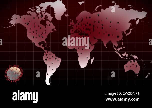 Coronavirus (COVID-19) animated background. 4K. Seamless LoopWorld Map ...