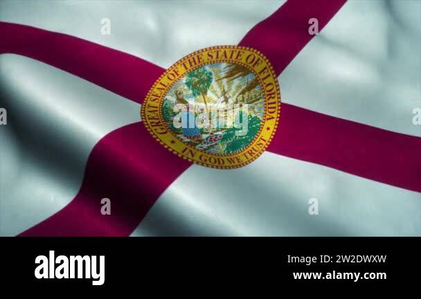 Florida State flag waving in the wind. National flag of Florida. Sign ...
