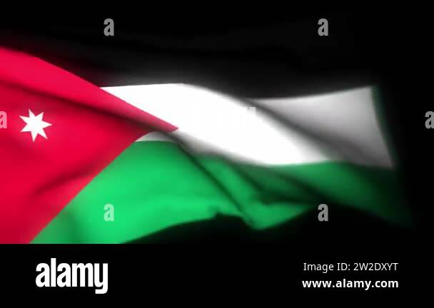 Jordan flag , Realistic 3D animation of waving flag. Jordan flag waving ...