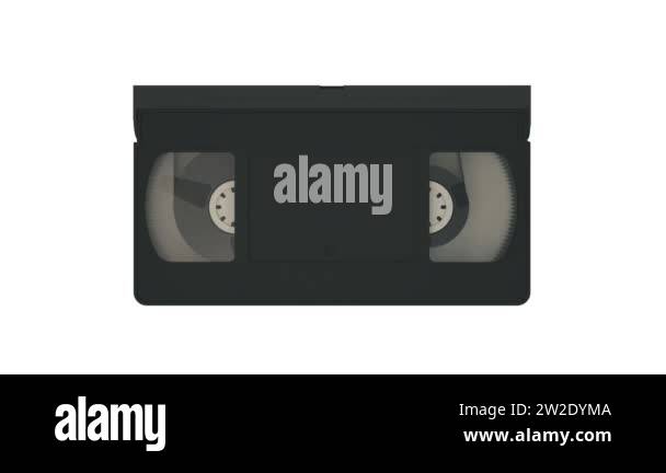VHS cassette. Video Cassette Spin on a White Background. Alpha Channel ...