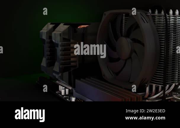 3D visualization of the fan on the processor Stock Video Footage - Alamy