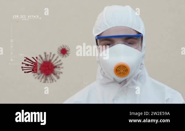 Realistic Coronavirus Covid-19, 3D animation seamless loop. SARS-CoV-2 ...