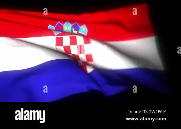 Croatia flag , Realistic 3D animation of waving flag. Croatia flag ...
