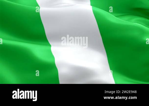 Nigeria flag Motion Loop video waving in wind. Realistic Nigerian Flag ...