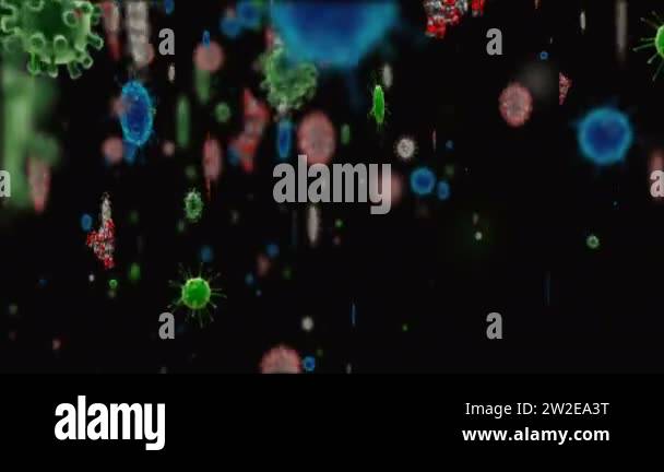 Medical illustration 2d, 3d animation background of cells, bacteria ...