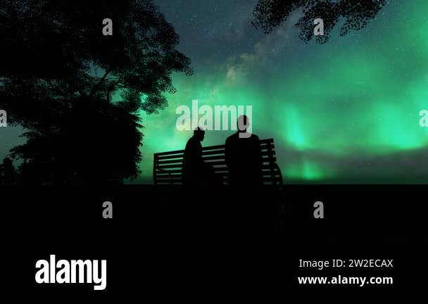 Black two men sit bench on white background. Black silhouette.Date ...