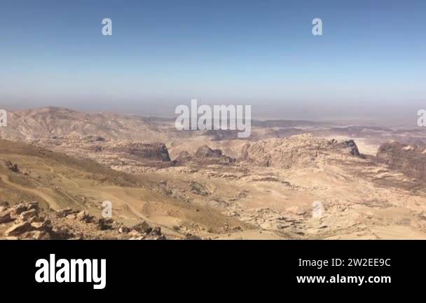 Petra, Jordan - View of the valley from the top of the mountain part 1 ...