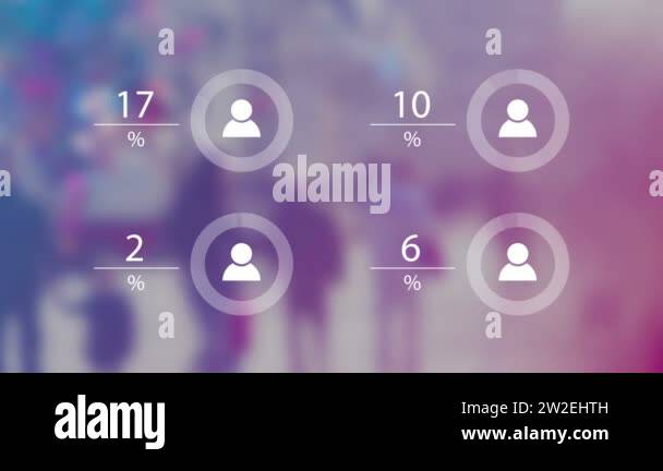 World Population Data Presentation Concept with Blur People Crowd and ...