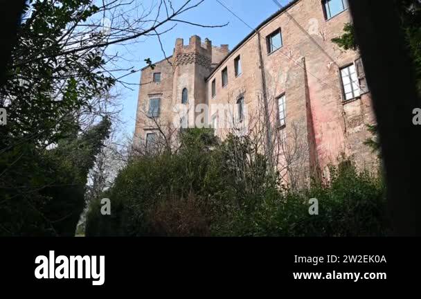 Burio,hamlet of Costigliole d'asti,Piedmont,Italy.March 2020.His castle ...