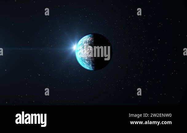 Space view on Planet Earth rotating Solar Eclipse Animation Stock Video ...