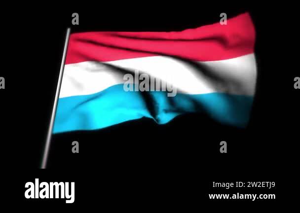 Luxembourg flag , Realistic 3D animation of waving flag. Luxembourg flag waving in the wind ...