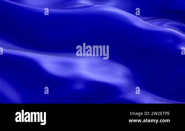 Clear Dark Blue Color Flag Waving in The Wind. 4K High Resolution Full ...