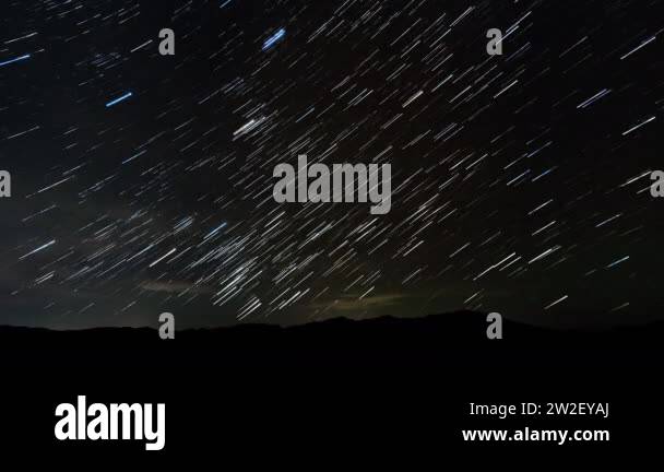 Comet-shaped star trails in the night sky Stock Video Footage - Alamy