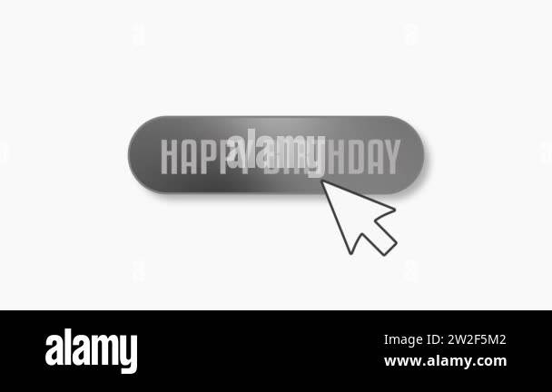 Birthday card. Cursor presses a button and turns on congratulation ...