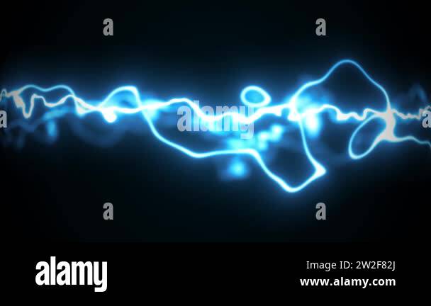 Electric Lightning Strikes Distorted Fx Loop/ 4k animation of a black ...
