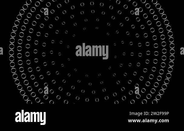 Colored graphic object on a minimal black background, which rotates ...