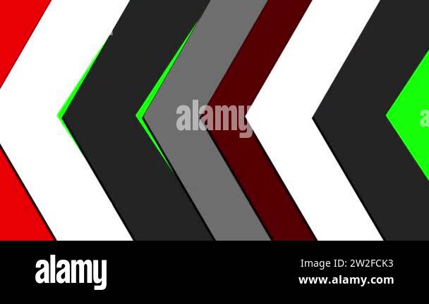 Opener title animation with moving horizontally colored arrows ...