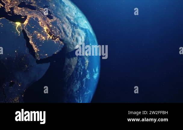 Earth rotating on Axis in space with stars Loop Animation Stock Video ...