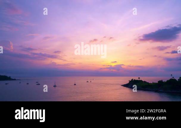 Amazing light sunset Beautiful sunset sky and clouds flowing in the sky ...