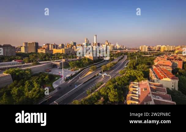 Beijing aerial view of famous landmarks from roof top. 4K Time Lapse ...