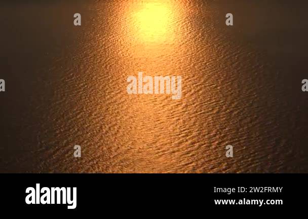 Sunlights Over the Sea Surface. Sunset over the sea. Yellow, orange and ...