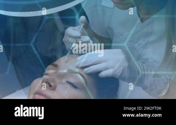 Animation of white structural formula of chemical compounds floating ...