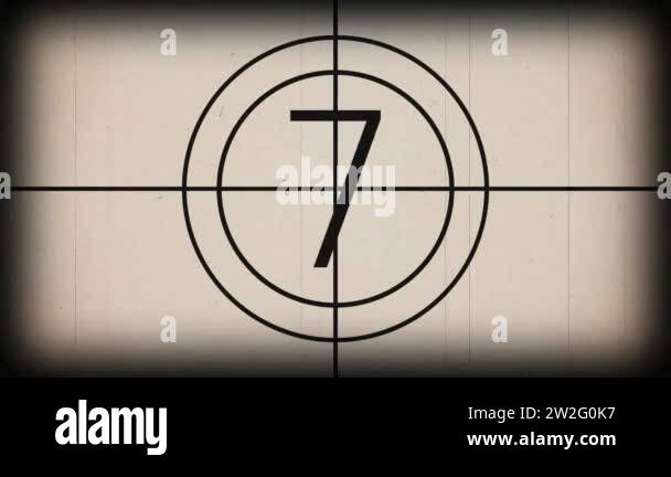 Countdown leader, vintage old and retro countdown 10 - 0. 4K countdown ...