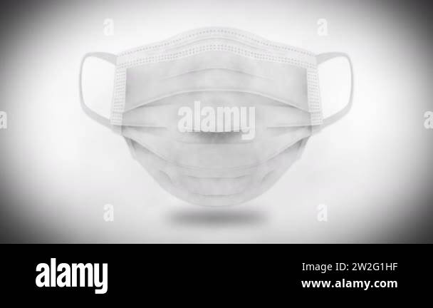 Realistic medical face mask against virus. Wearing mask and breathe ...