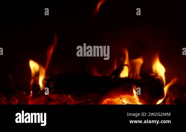 Detail of calm burning flames in fireplace in Slow Motion HD VIDEO ...
