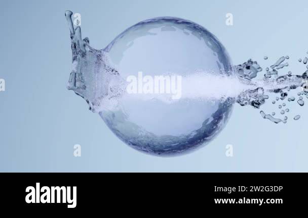 Simulation of a high speed steel sphere that passes through a big water ...