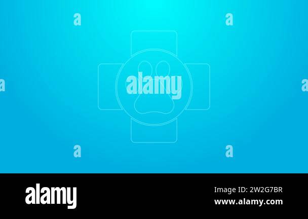 Pink line Veterinary clinic symbol icon isolated on blue background ...
