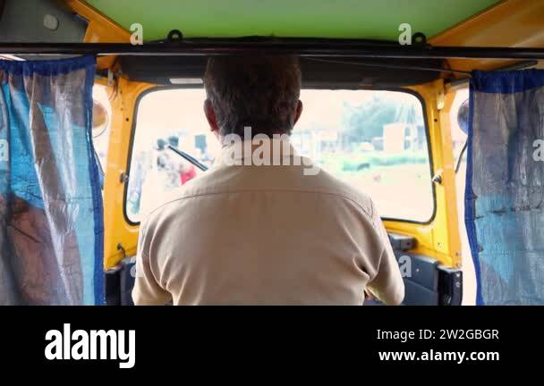 Back of an indian yellow auto rickshaw Stock Videos & Footage - HD and ...