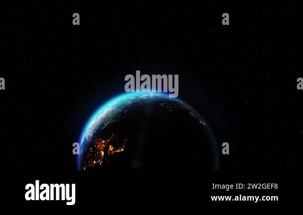 Realistic Motion Graphics of Planet Earth Rotating in the Night Loop Animation Stock Video ...