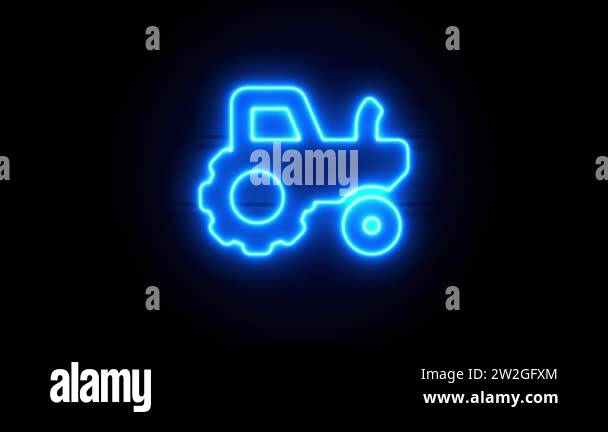 tractor neon sign appear in center and disappear after some time ...